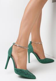 Czarne Sandały na Szpilce z Cyrkoniami Hygu w Born2be.pl