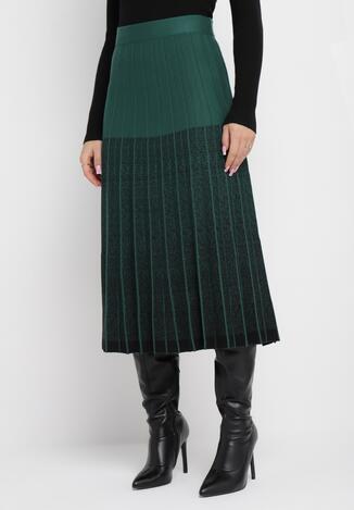 Zielona Rozkloszowana Spódnica Midi Blixie - Born2be