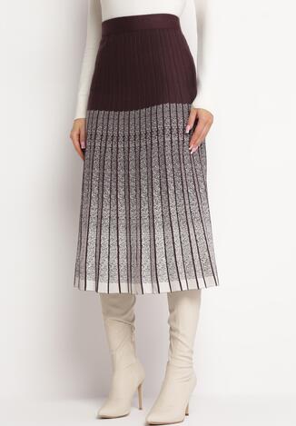 Brązowa Rozkloszowana Spódnica Midi Blixie - Born2be