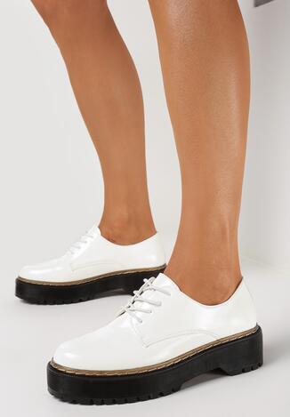 Białe Półbuty Oksfordki ze Sznurowaniem Ilirea - Born2be