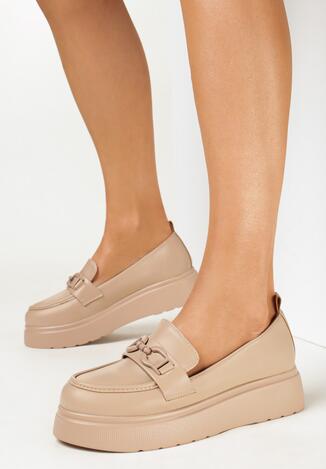 Ciemnobeżowe Mokasyny Noshia - Born2be