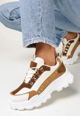 Ciemnobeżowe Sneakersy Oneim - Born2be