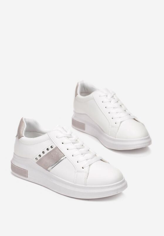 Biało-Srebrne Sneakersy Diarissa - Born2be