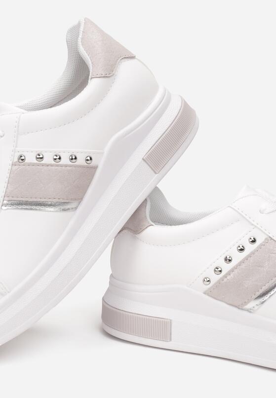 Biało-Srebrne Sneakersy Diarissa - Born2be