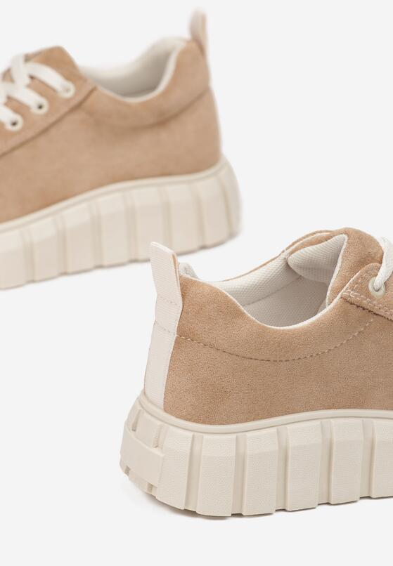 Ciemnobeżowe Sneakersy Cilosa - Born2be