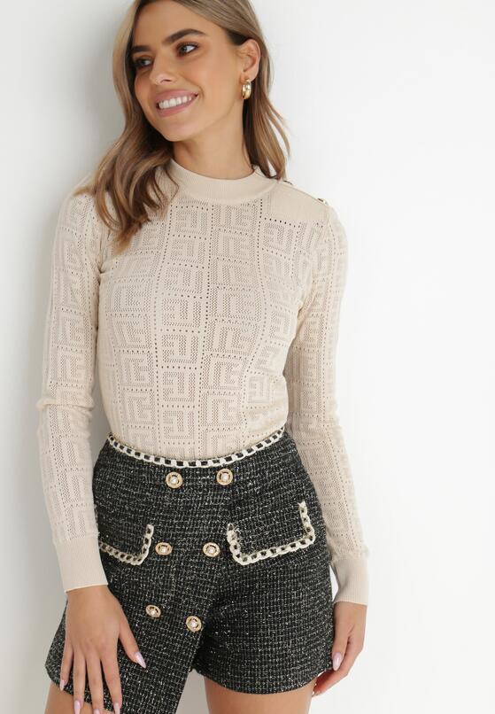 Jasnobeżowy Sweter Dyri - Born2be