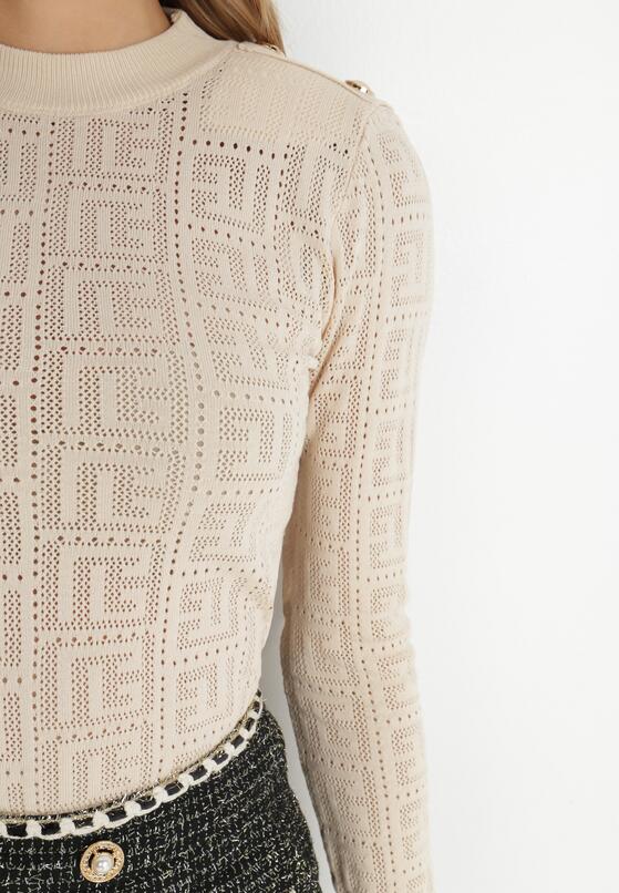 Jasnobeżowy Sweter Dyri - Born2be