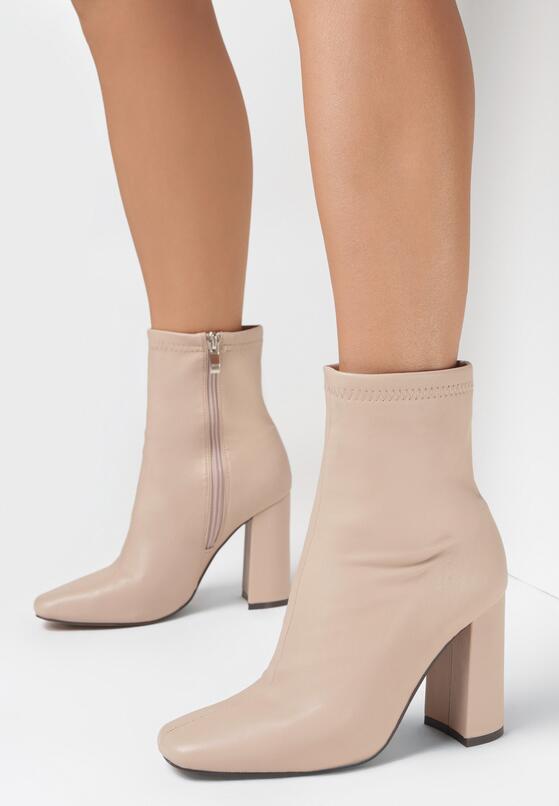 Beżowe Botki Uphan - Born2be