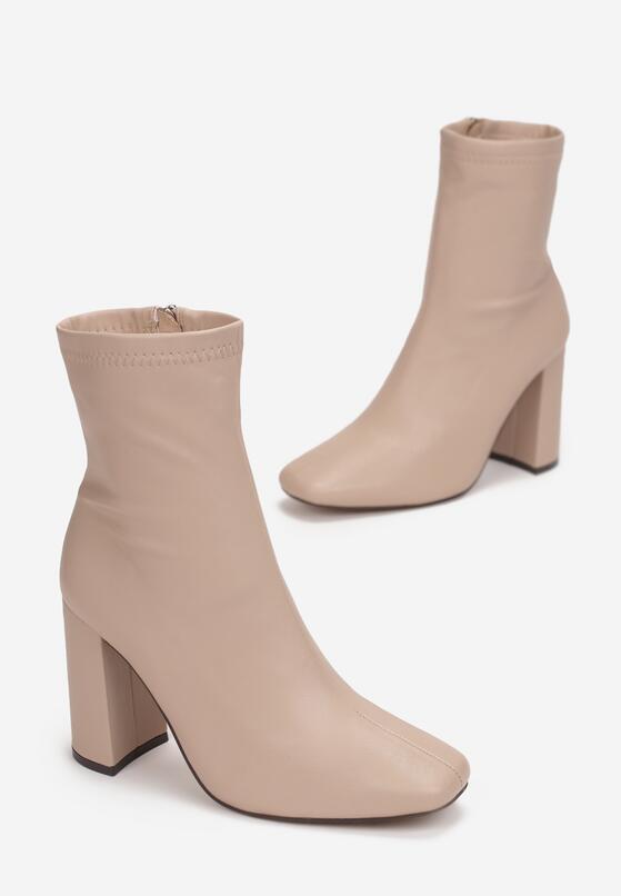 Beżowe Botki Uphan - Born2be