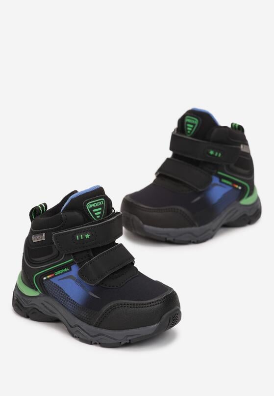 Czarno-Niebieskie Botki Sportowe z Neonowymi Wstawkami Talee - Born2be