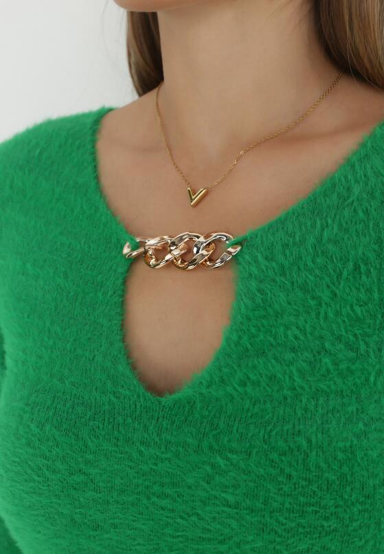 Zielony Sweter z Łańcuszkiem Zilfi - Born2be