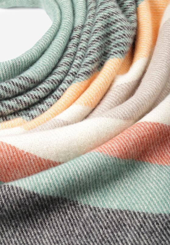 Zielony Szalik w Kolorowe Paski Vimoni - Born2be