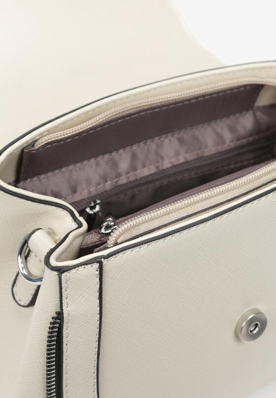 Beżowa Torebka na Ramię z Klapą na Magnes i Odpinanym Paskiem Pessy ...