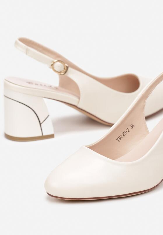 Beżowe Sandały na Słupku z Zabudowanym Noskiem Zeleta - Born2be