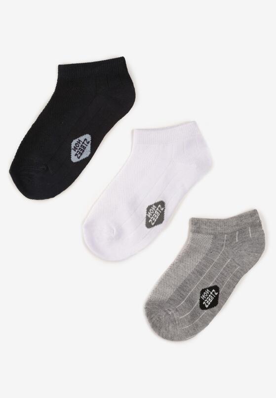 Wielokolorowe 3-pack Skarpety Gładkie z Bawełny Nossia - Born2be