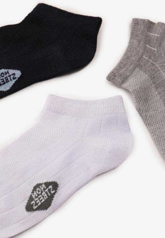 Wielokolorowe 3-pack Skarpety Gładkie z Bawełny Nossia - Born2be