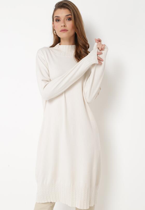 Beżowa Pudełkowa Sukienka Sweterkowa Glorive - Born2be