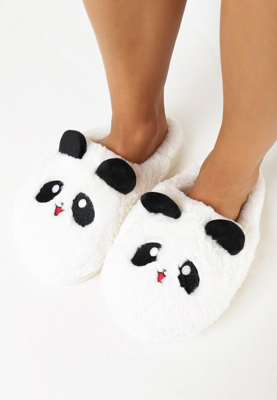 Białe Kapcie z Futerkiem Ometta - Born2be