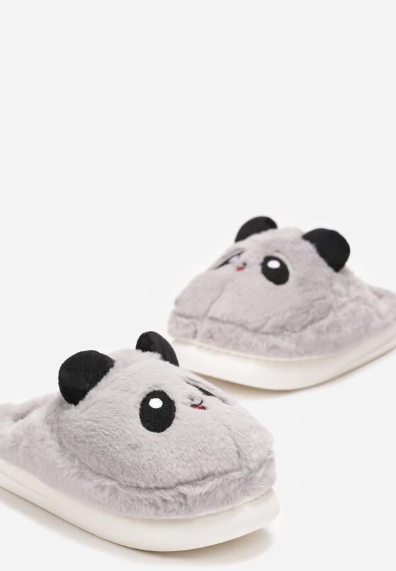 Szare Kapcie z Futerkiem Ometta - Born2be