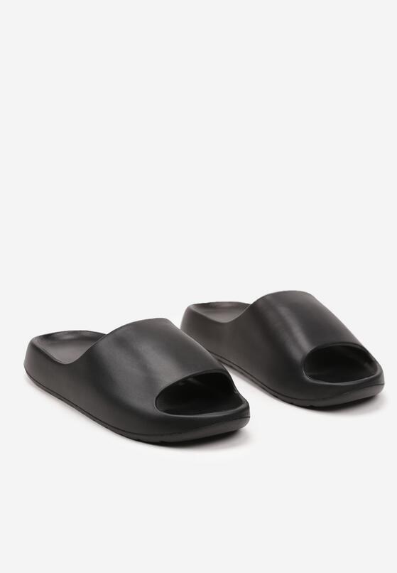 Czarne Piankowe Płaskie Klapki w Klasycznym Stylu Tessani - Born2be