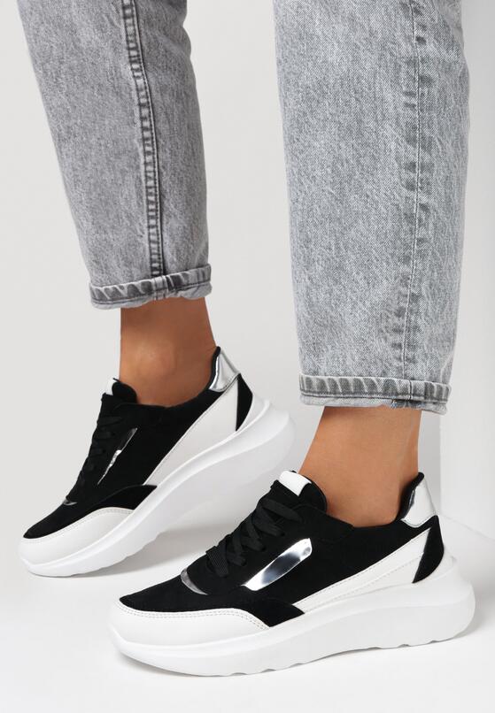 Biało-Czarne Sneakersy Kasobe - Born2be