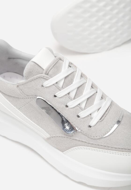 Biało-Szare Sneakersy Kasobe - Born2be