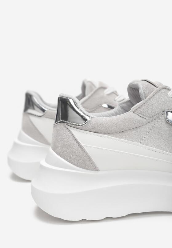 Biało-Szare Sneakersy Kasobe - Born2be