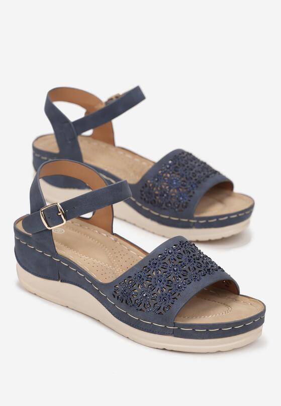 Granatowe Sandały Chardae - Born2be