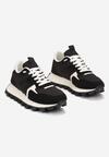 Czarne Sneakersy na Grubej Podeszwie z Przeszyciami Akyia - Born2be