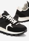 Czarne Sneakersy na Grubej Podeszwie z Przeszyciami Akyia - Born2be