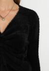 Czarny Wełniany Sweter ze Ściąganym Troczkiem Maymuni - Born2be