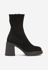 Czarne Botki na Obcasie z Elastyczną Cholewką Rilora - Born2be